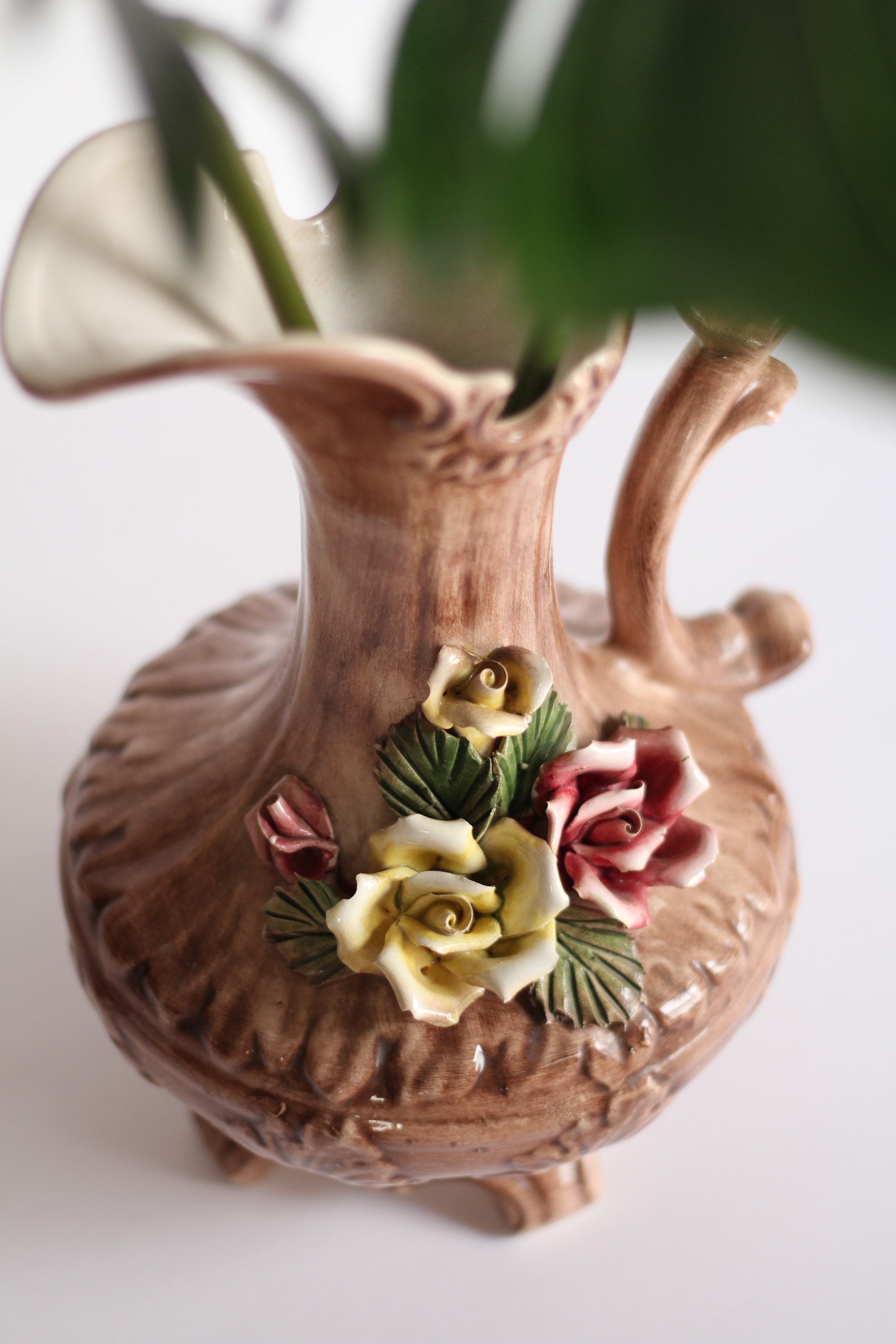 Porcelain Vase with Lid Teapot Shaped Italian Pottery Bassano Ceramic ...