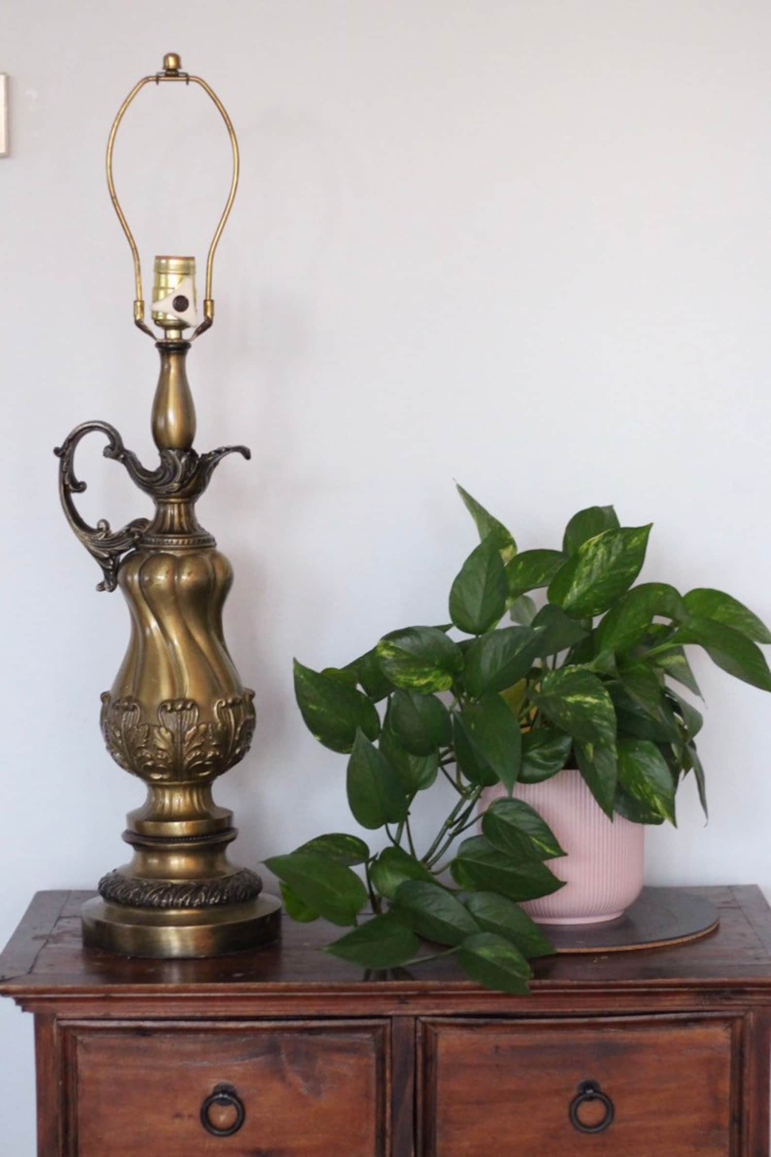 Vintage Brass Table Lamp/ Victorian Pitcher Table Lamp | Etsy