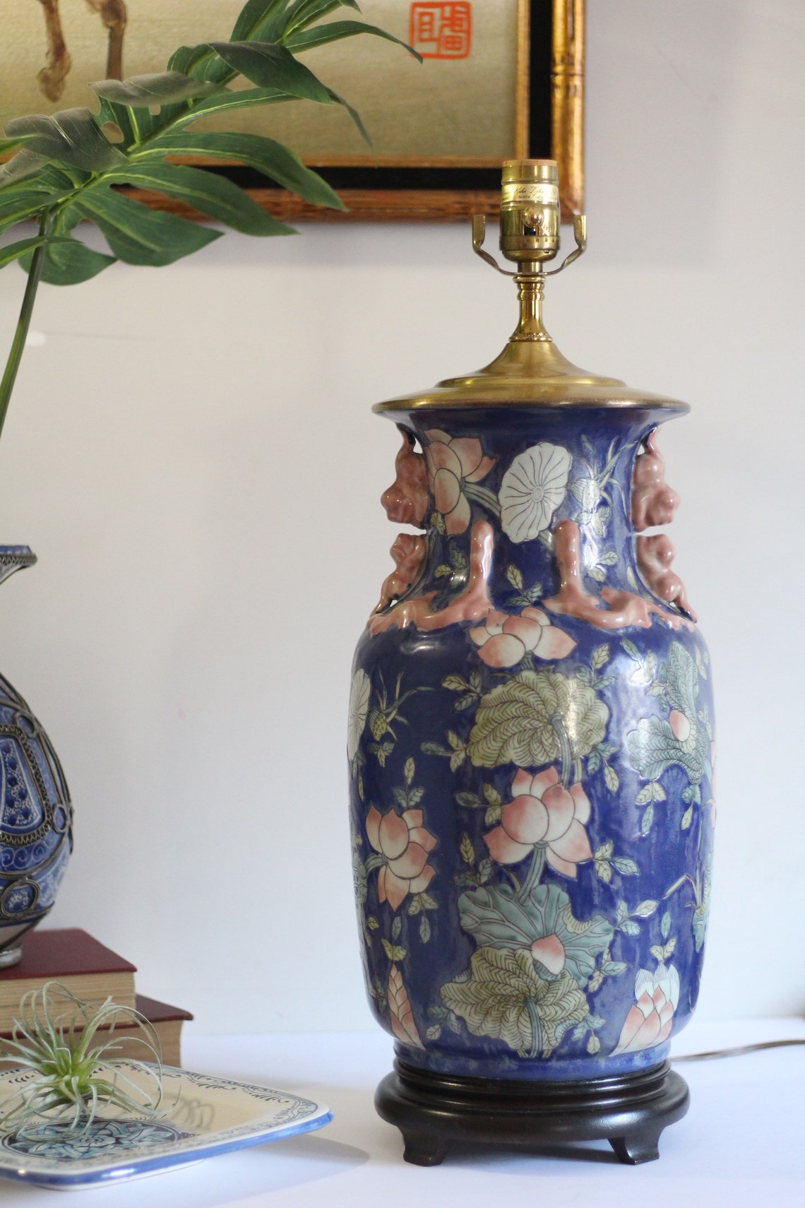 Vintage Kaiser Kuhn Lighting Table Lamp / Asian Porcelain Blue - Etsy