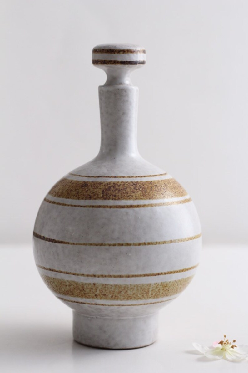 Beautiful Vintage Water Bottle Set / Stoneware Water Bottle / - Etsy