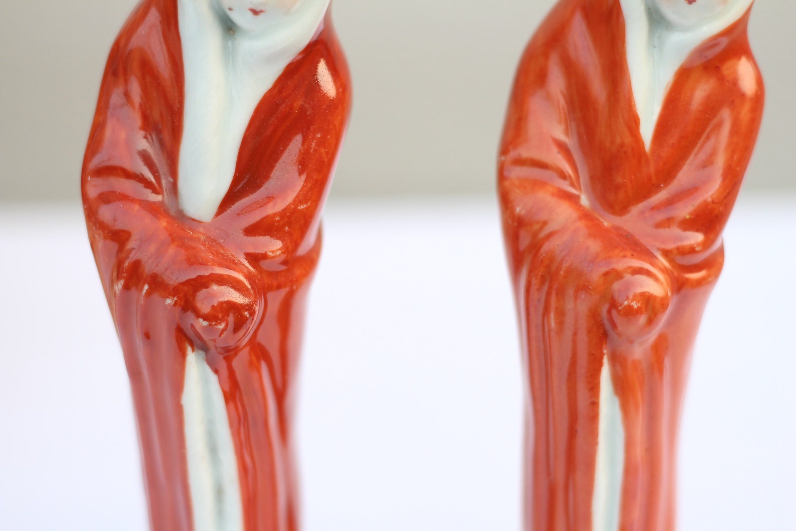 A Pair of Chinese Women Statues / Chinese Porcelain Statue / Vintage ...
