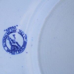 Vintage White and Blue Congo Plate / Dudson, Wilcox&till / Cobalt Blue ...