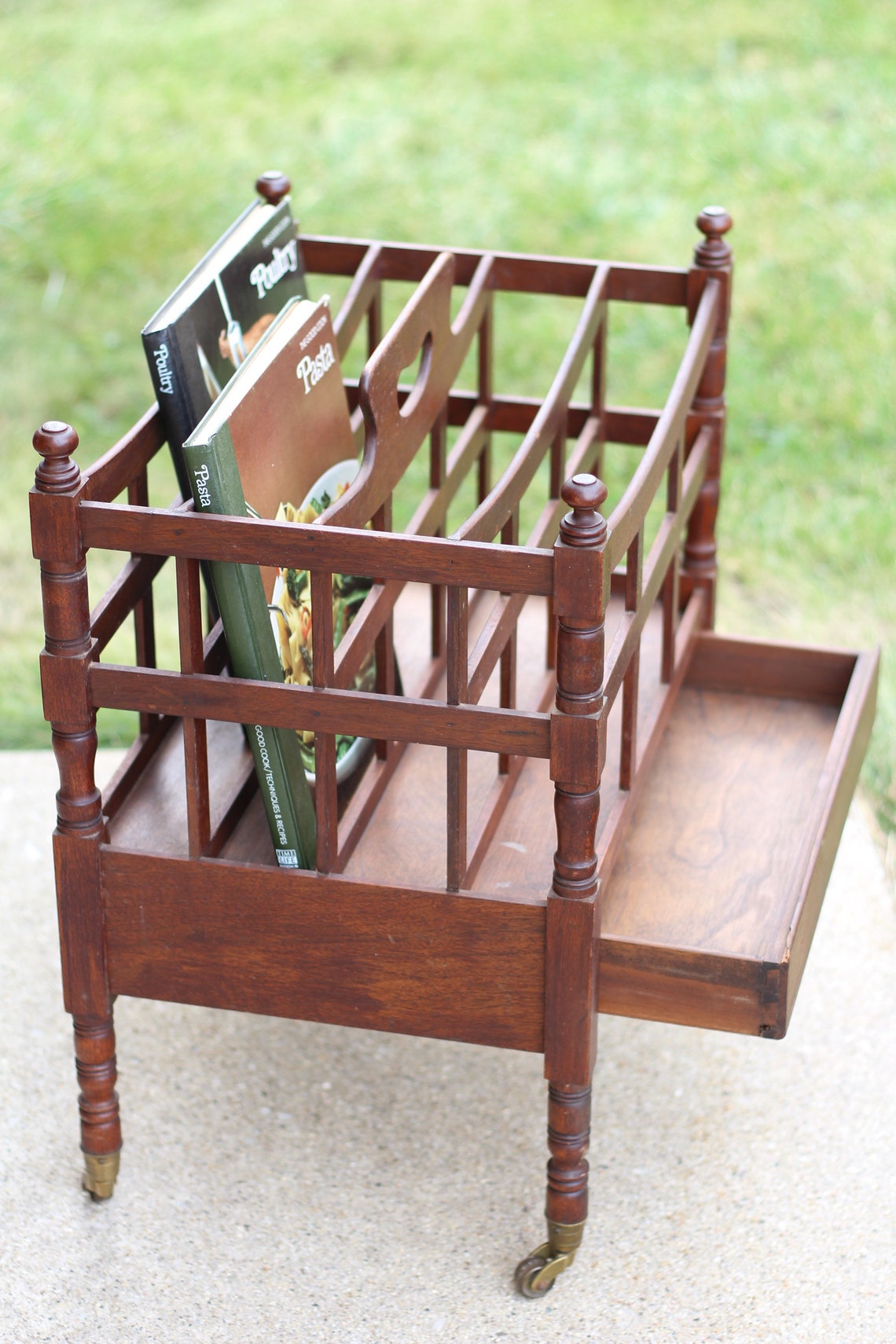 Vintage Canterbury Magazine Rack / Mahogany Finish Wood | Etsy