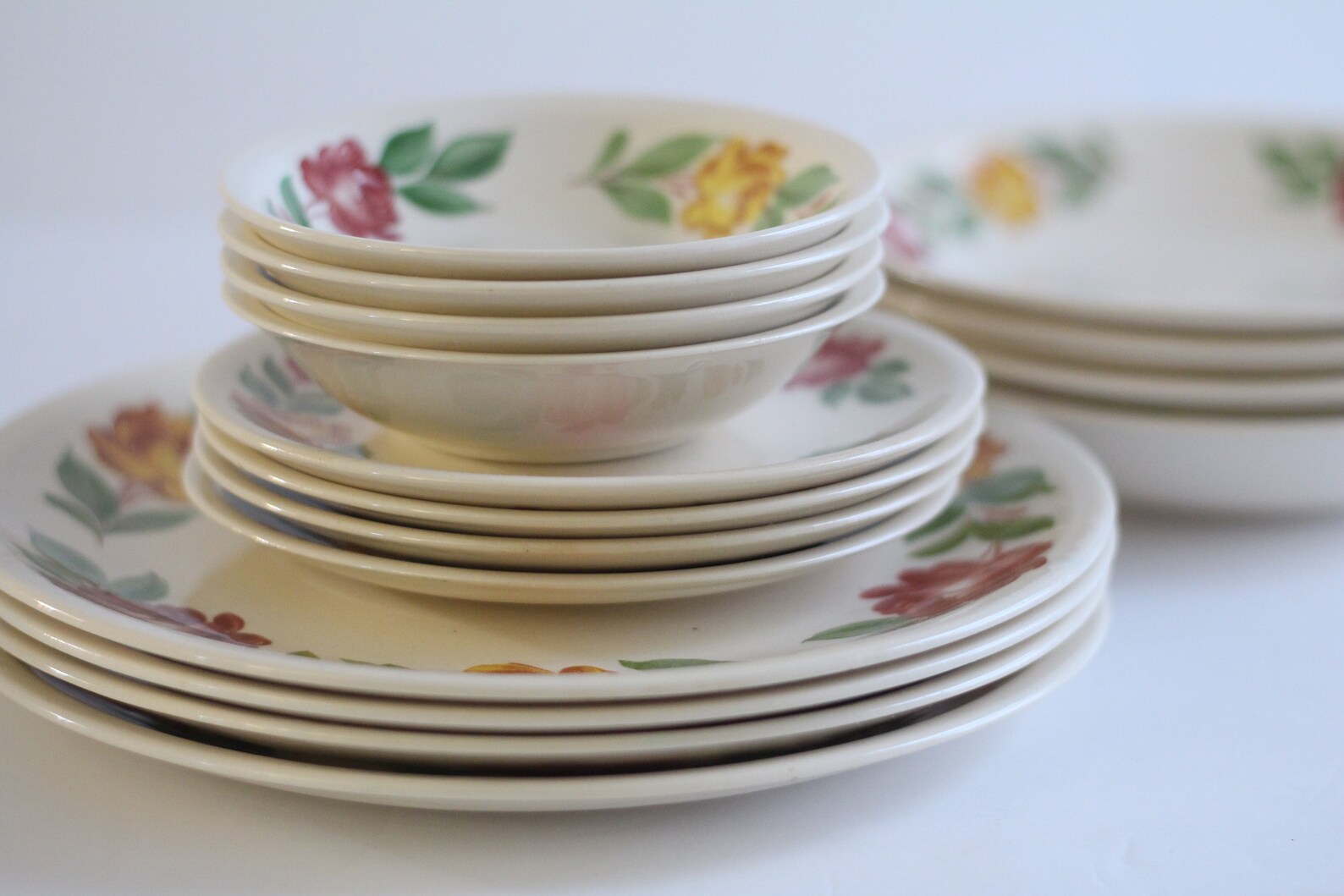 Shenandoah Ware Plates and Bowls/ Pottery Florals Serving Plates and ...