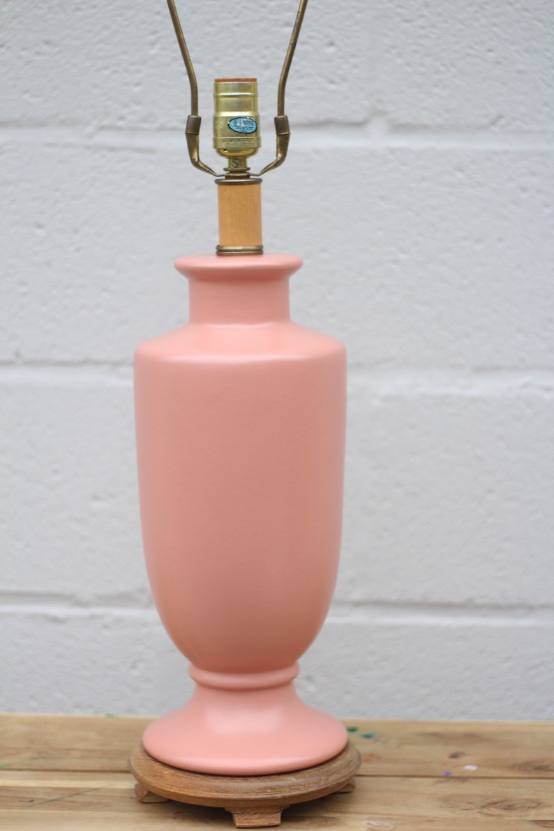 Vintage Mid Century Modern Pink Table Lamp / Lighting / Vintage Home ...
