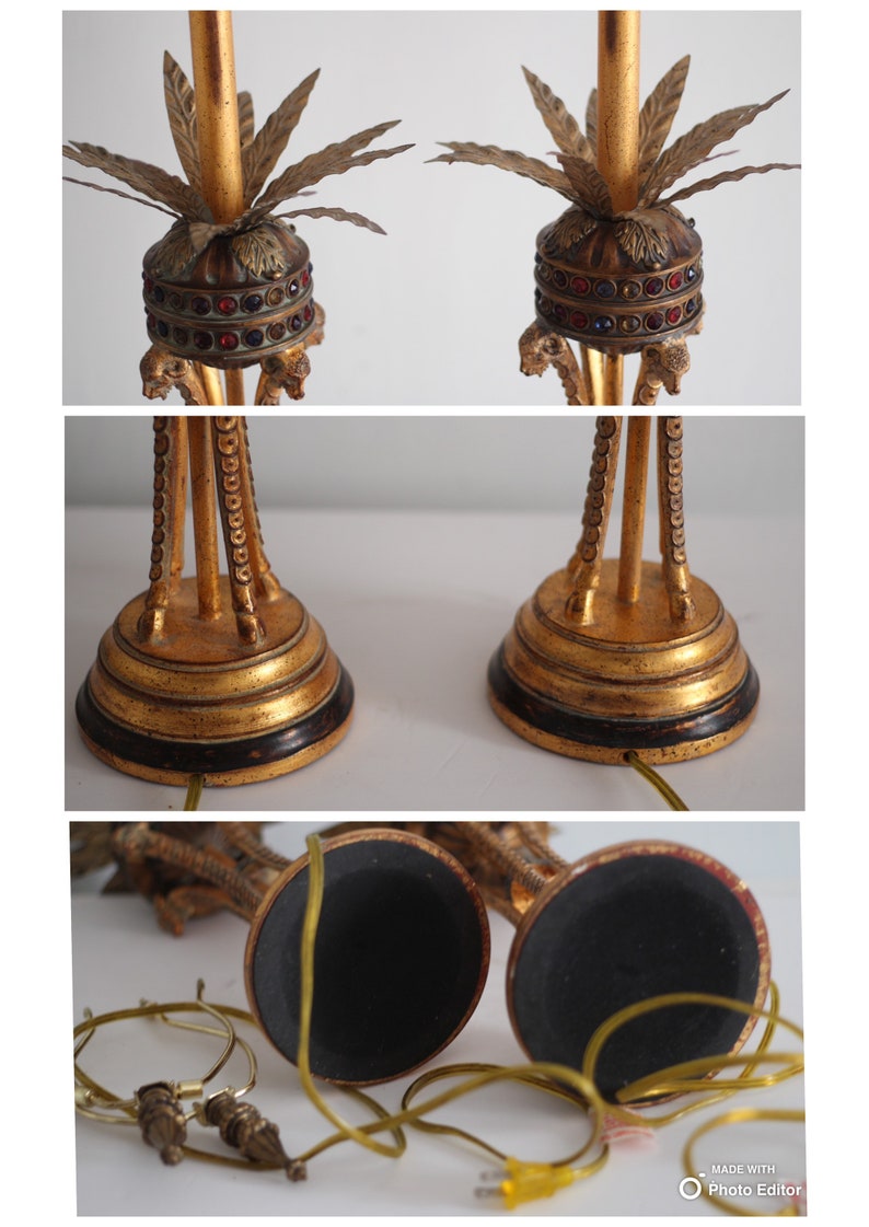 A Pair Of Vintage Goat Table lamps / Hollywood Regency Table | Etsy