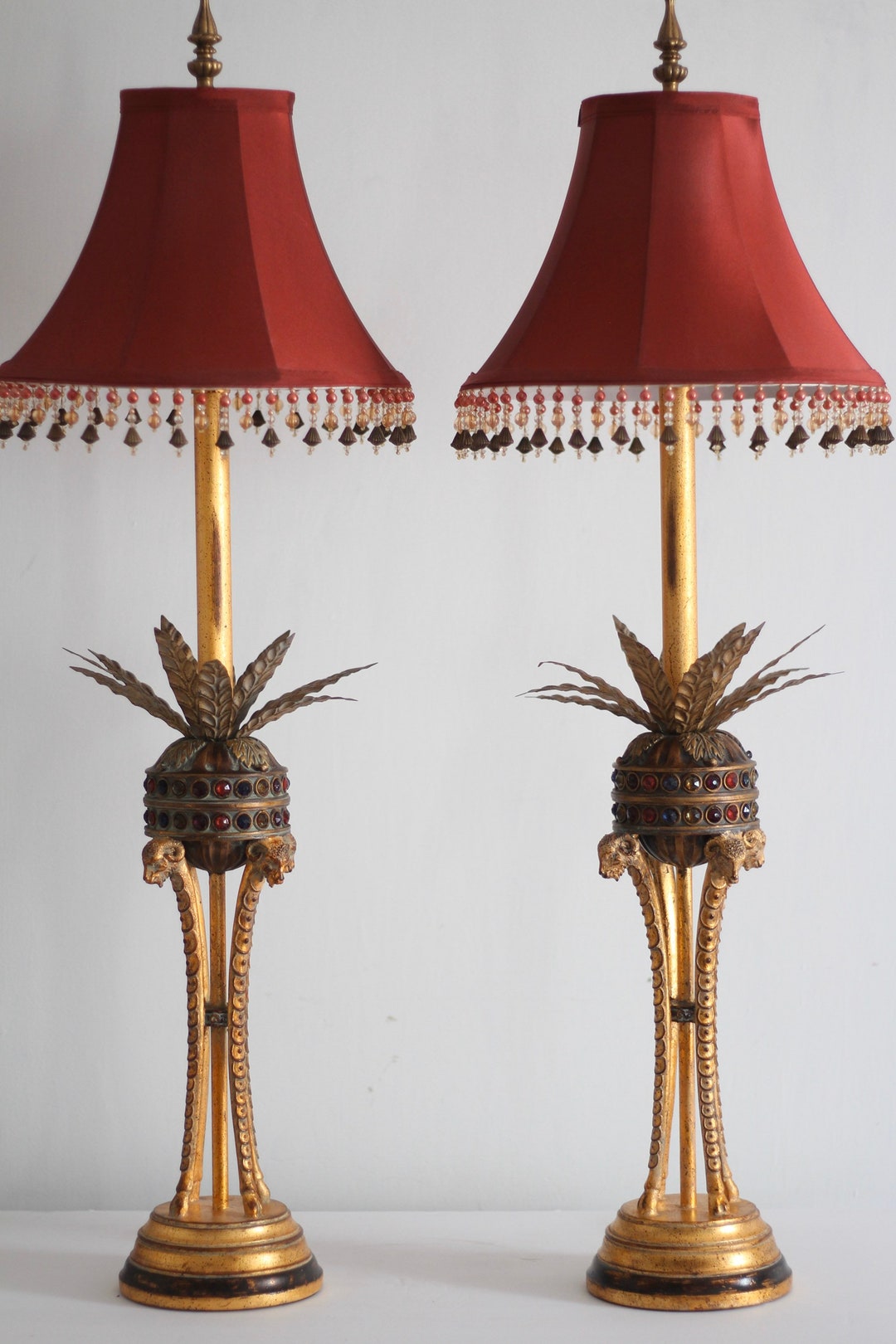 A Pair of Vintage Goat Table Lamps / Hollywood Regency Table Lamps ...