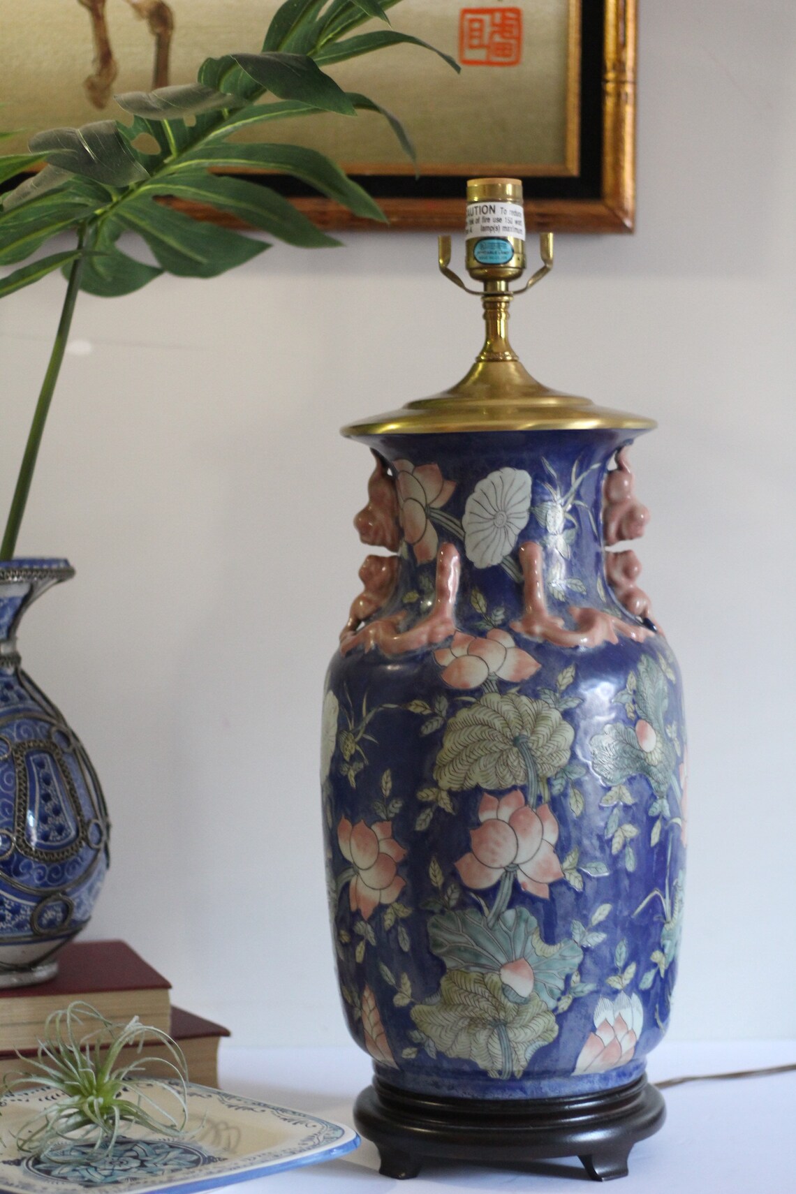 Vintage Kaiser Kuhn Lighting Table Lamp / Asian Porcelain Blue - Etsy