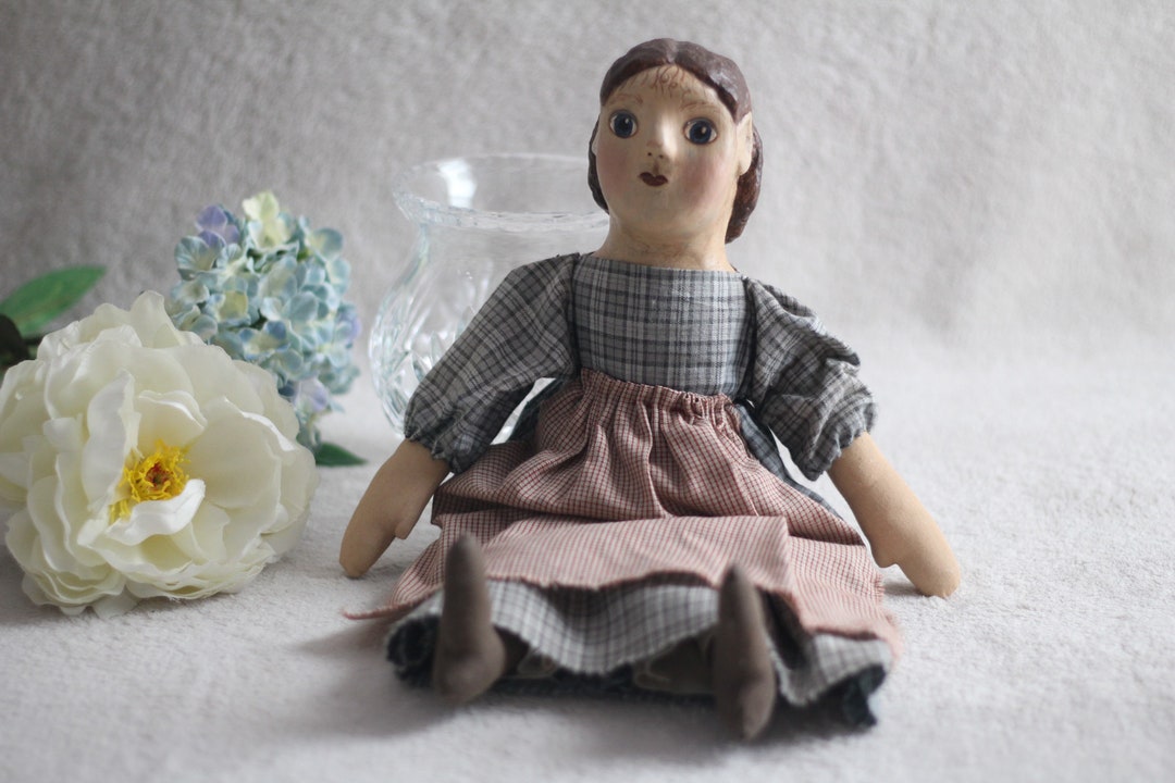 Vintage Cloth Doll / Hand Painted Face With Cloth Body / Vintage Toy ...
