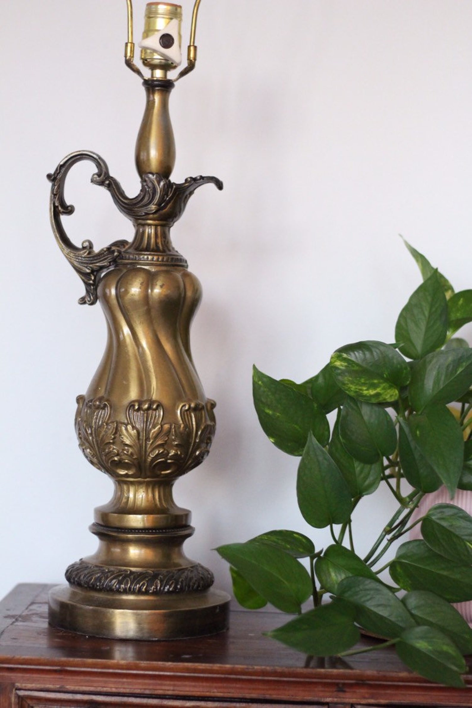 Vintage Brass Table Lamp/ Victorian Pitcher Table Lamp | Etsy