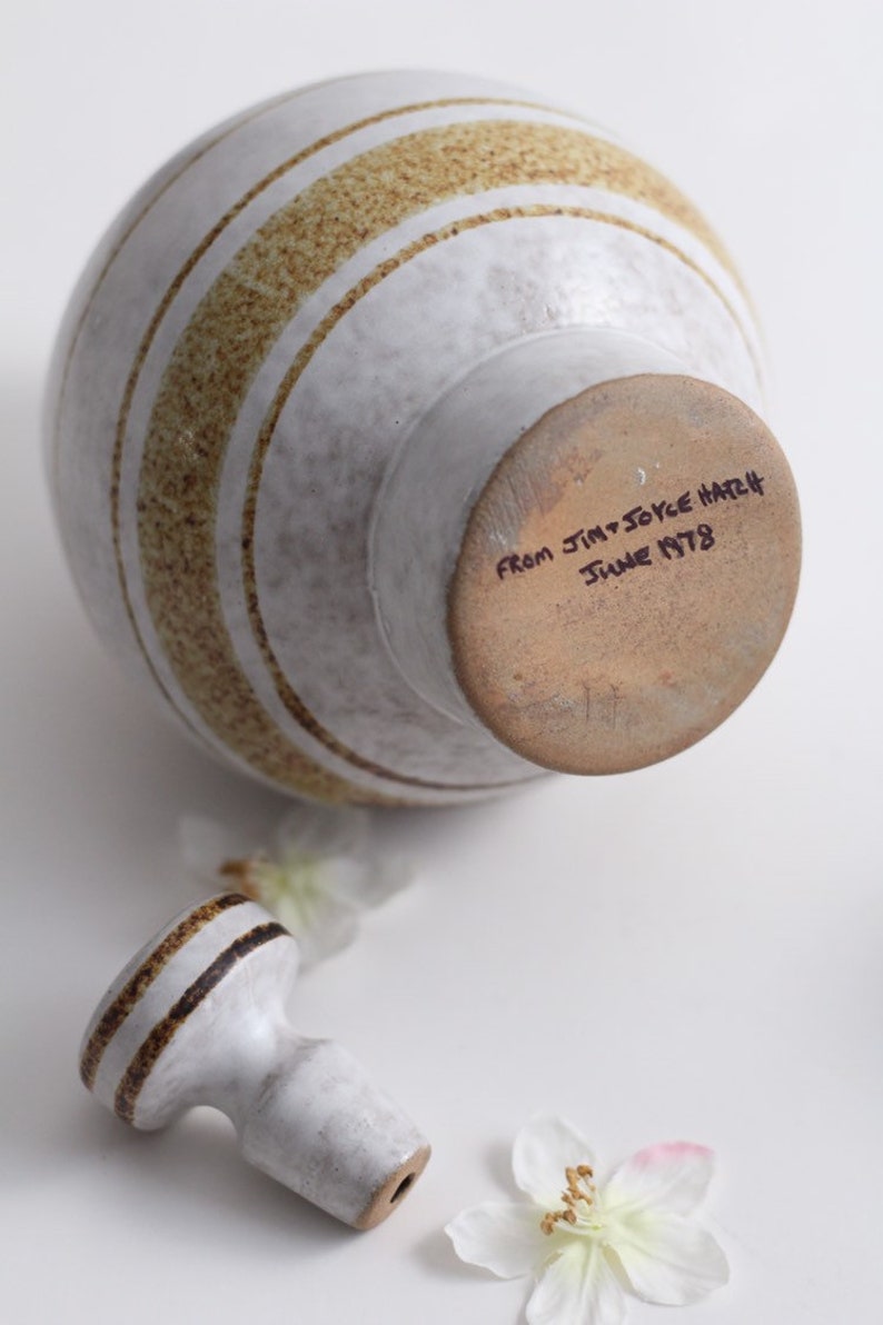 Beautiful Vintage Water Bottle Set / Stoneware Water Bottle / - Etsy