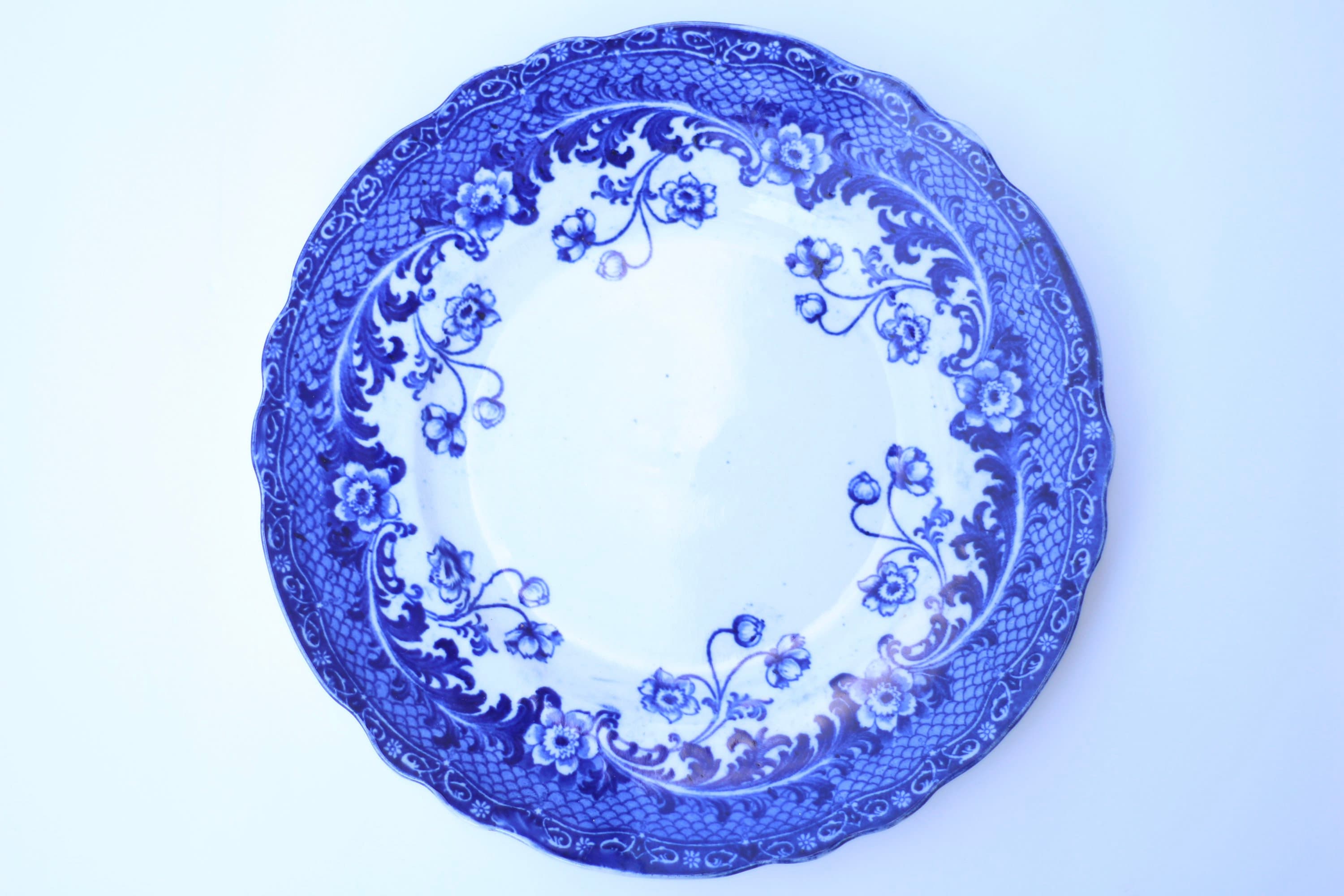 Vintage White and Blue Congo Plate / Dudson Wilcox&till / - Etsy UK