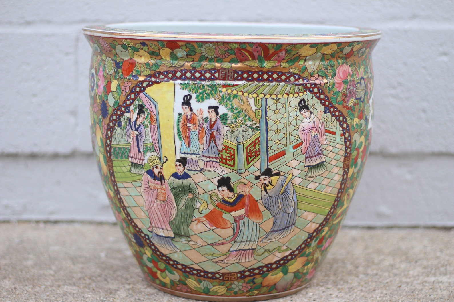 Vintage Chinese Famille Rose Planter / Chinoiserie Fish Bowl / - Etsy
