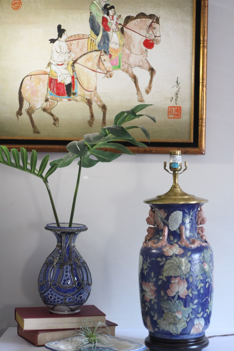 Vintage Kaiser Kuhn Lighting Table Lamp / Asian Porcelain Blue - Etsy
