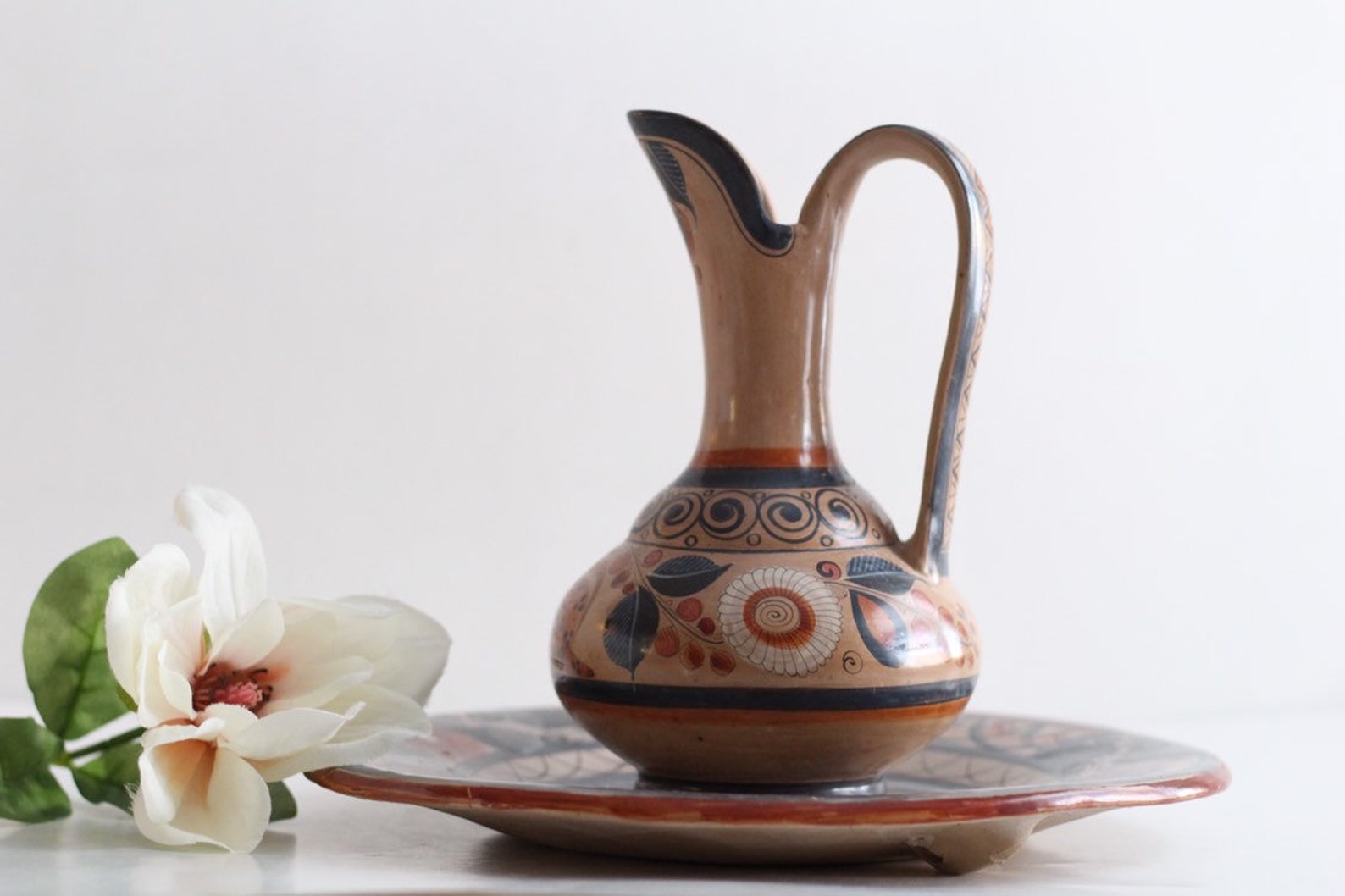 Vintage Mexico Pottery Pitcher / Mexico Pitcher Set / Pitcher - Etsy