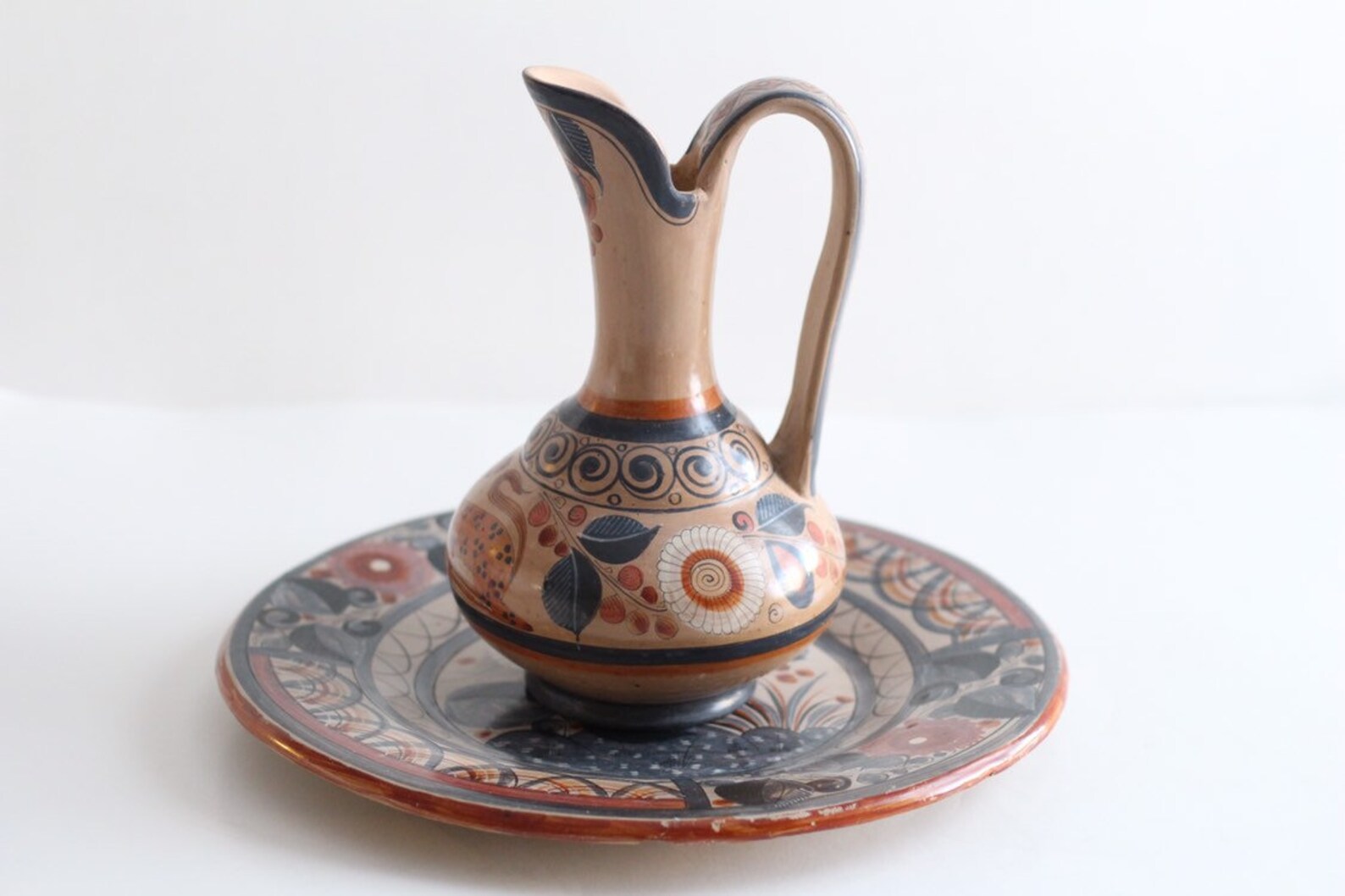 Vintage Mexico Pottery Pitcher / Mexico Pitcher Set / Pitcher - Etsy