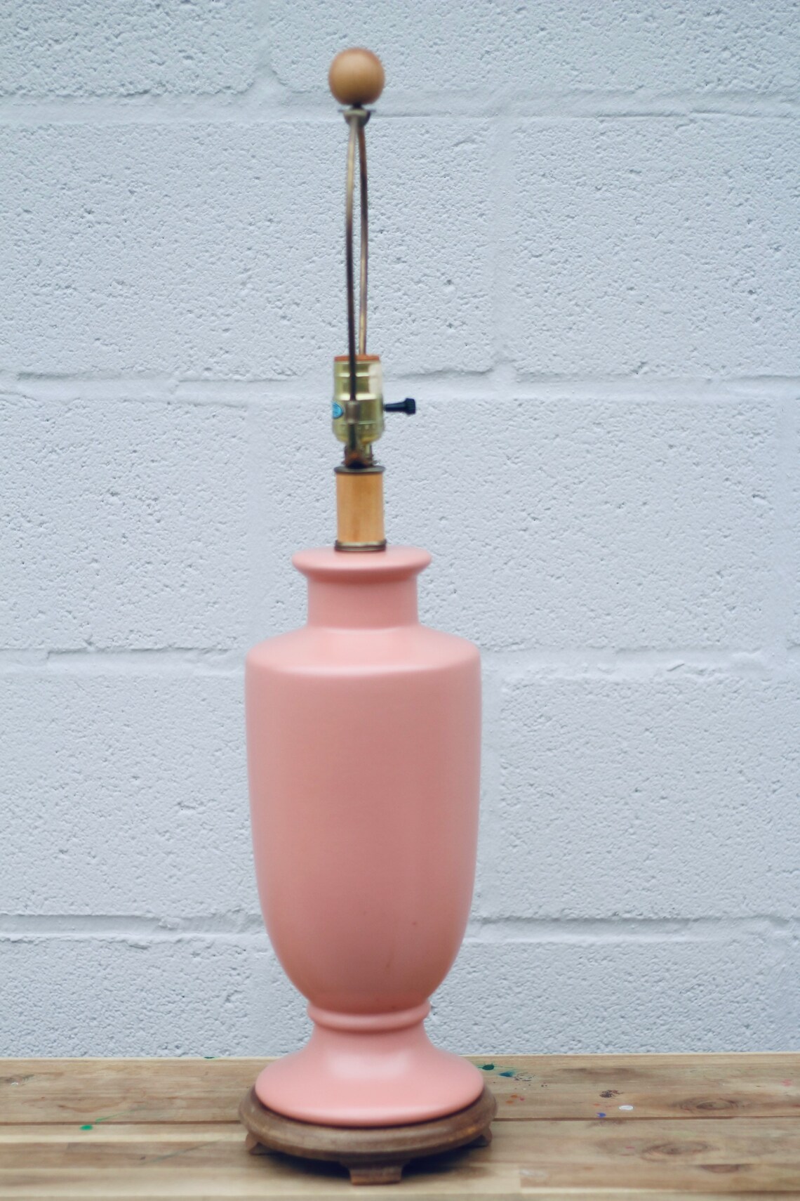 Vintage Mid Century Modern Pink Table Lamp / Lighting / Vintage Home ...