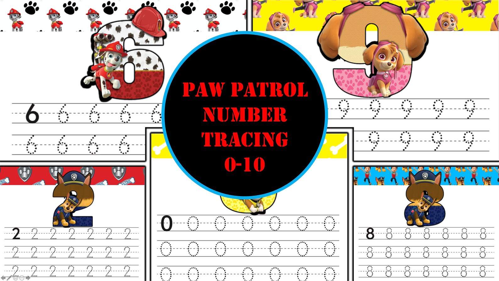 Paw Patrol Themed Learning Digital Tracing Numbers 0-10 | Etsy