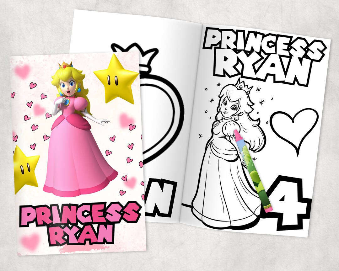 Princess Peach Personalized Coloring Books - Custom Party Favors ...