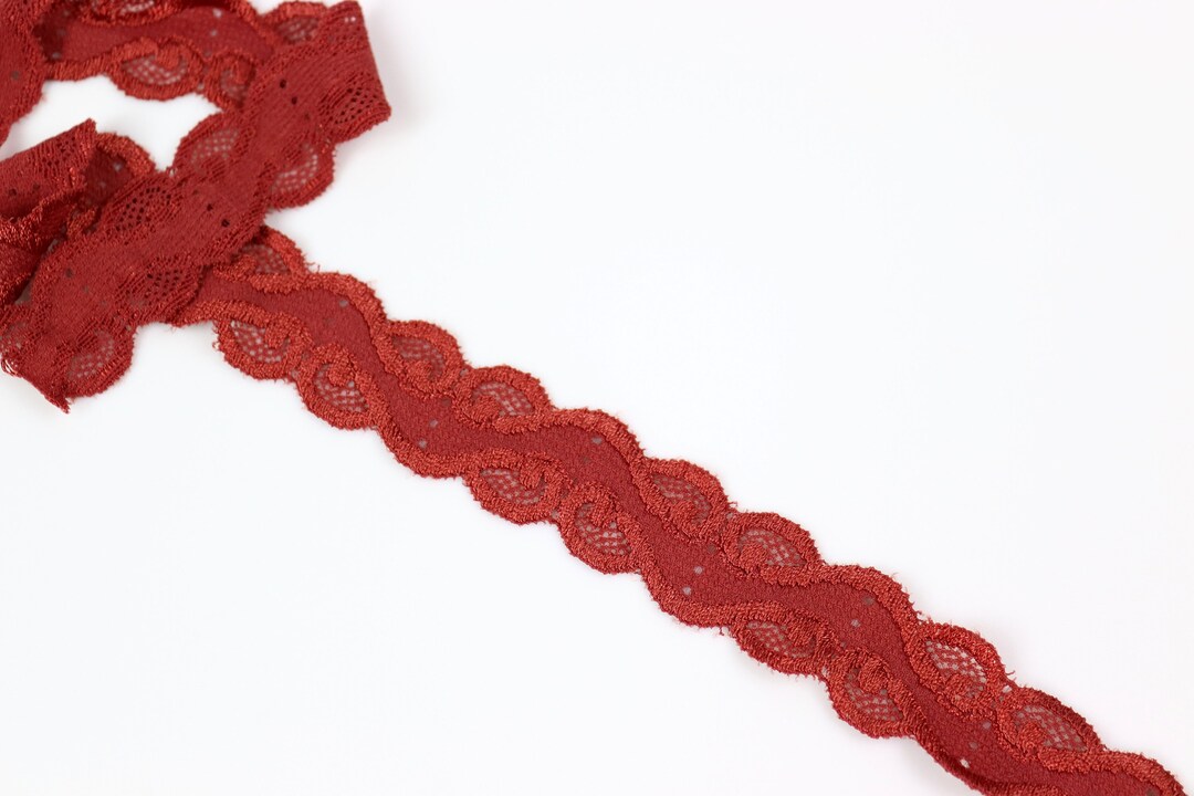 Narrow Red Lace Lace Elastic Lace Trim Lingerie Bralette DIY Sewing ...