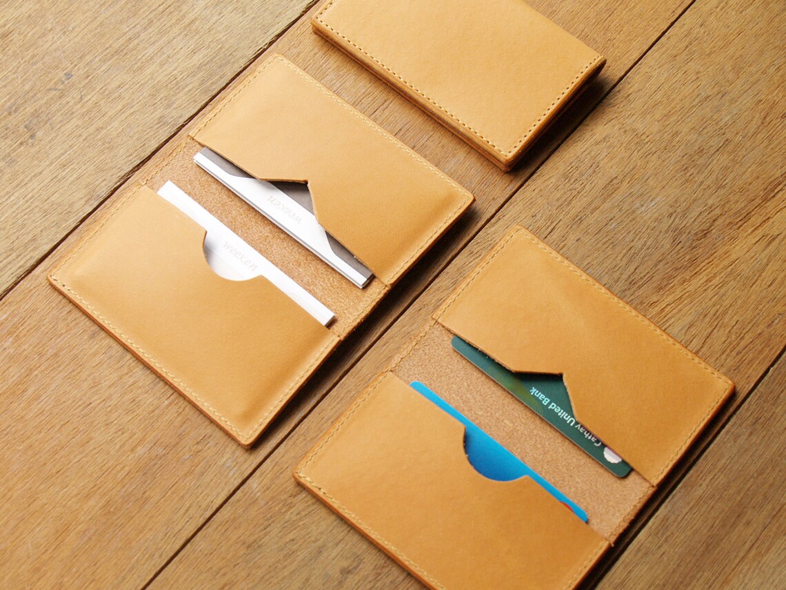 Leather Card Case, Leather Business Card Holder, Leather Credit Card ...