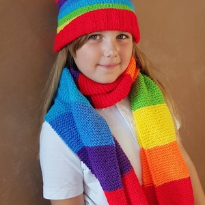 Rainbow Multicoloured Scarf for Children and Adult, Rainbow Scarf With ...
