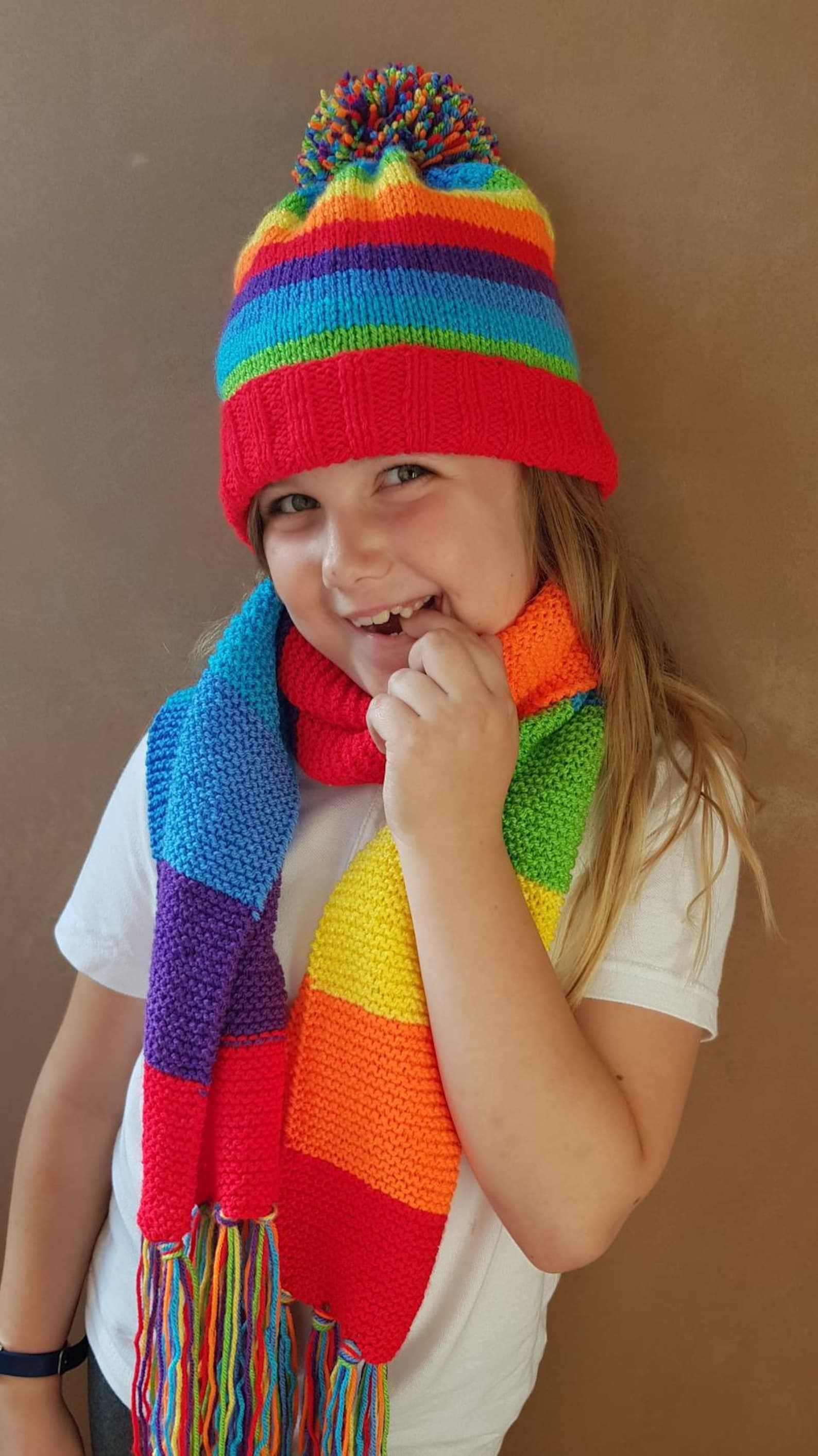 Rainbow Multicoloured Scarf for Children and Adult, Rainbow Scarf With ...
