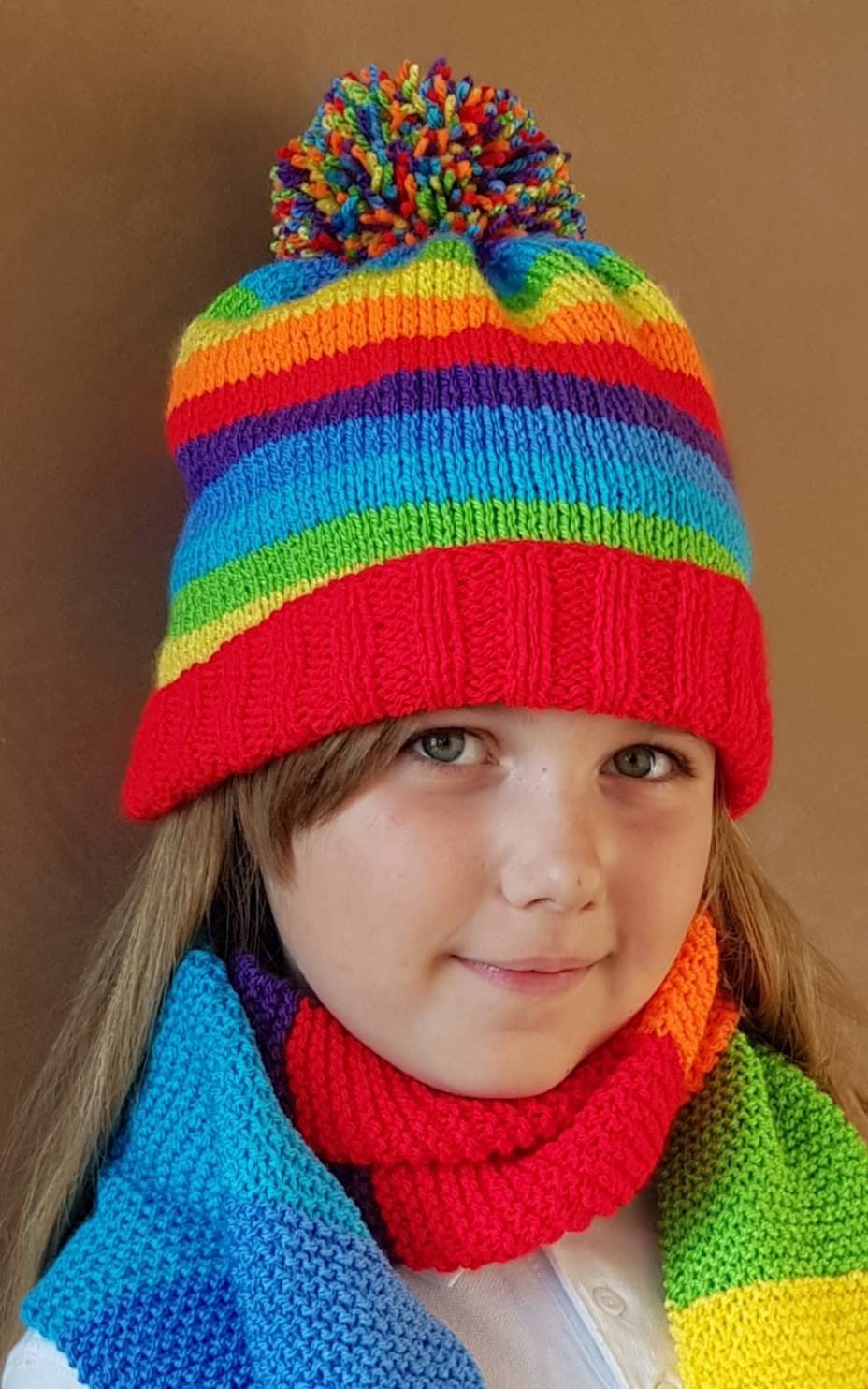 Rainbow Multicoloured Scarf for Children and Adult, Rainbow Scarf With ...