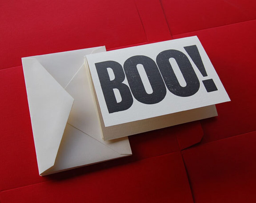 Scary Note Cards - 1 Pack, Letterpress Note Card, Halloween Letterpress ...