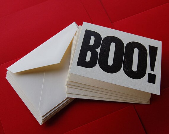 Scary Note Cards 5 Pack Letterpress Note Card Halloween - Etsy