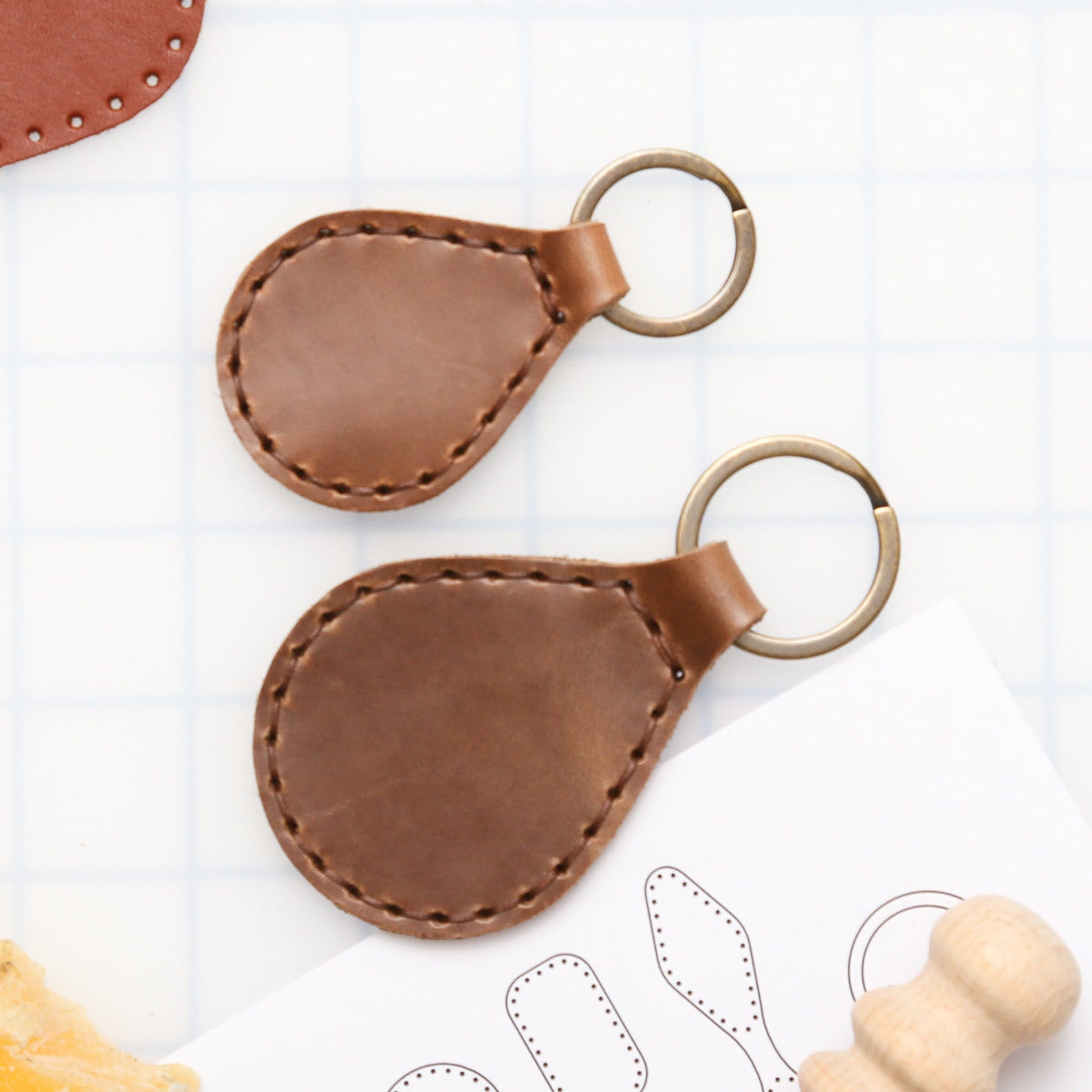 Key Fob Collection Leather Pattern, PDF Template - Etsy