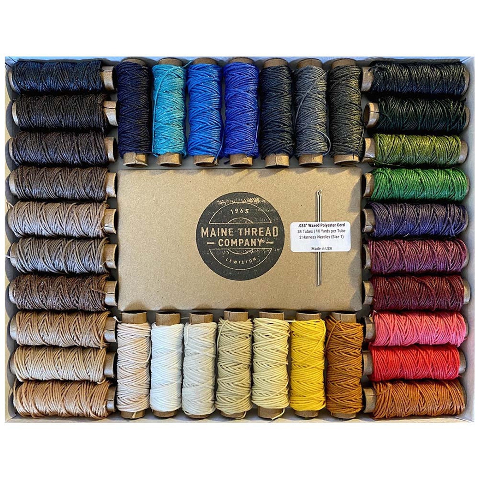 Maine Thread, Twisted Waxed Cord, 34 Color Set, .035" - Etsy