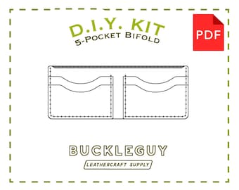 3-pocket Wallet Leather Pattern PDF Template | Etsy