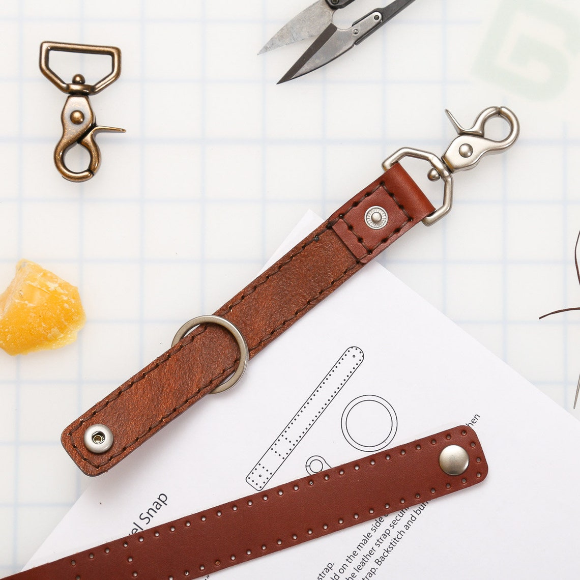 Swivel Snap Key Fob Leather Pattern PDF Template - Etsy