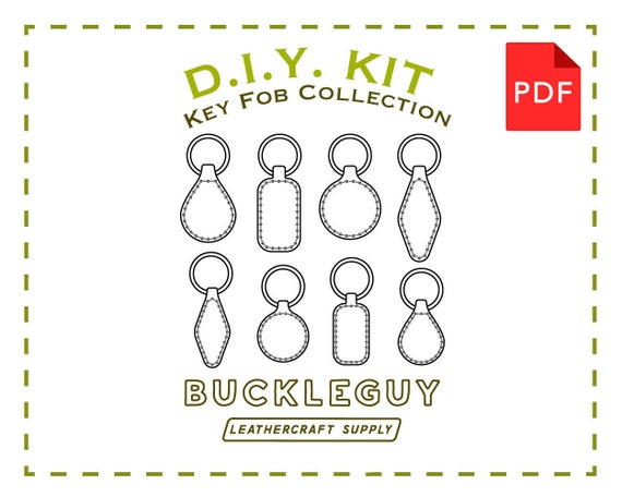 Key Fob Collection Leather Pattern PDF Template - Etsy