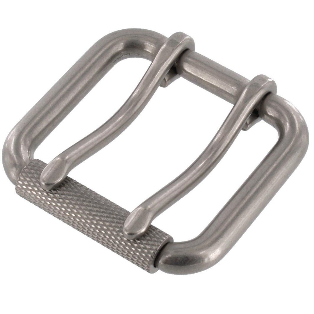 B7357 Nickel Matte, Double Prong Roller Buckle, W/ Textured Roller ...