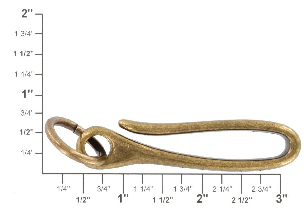 B7498 Antique Brass Fish Hook Key Chain Solid Brass-ll - Etsy