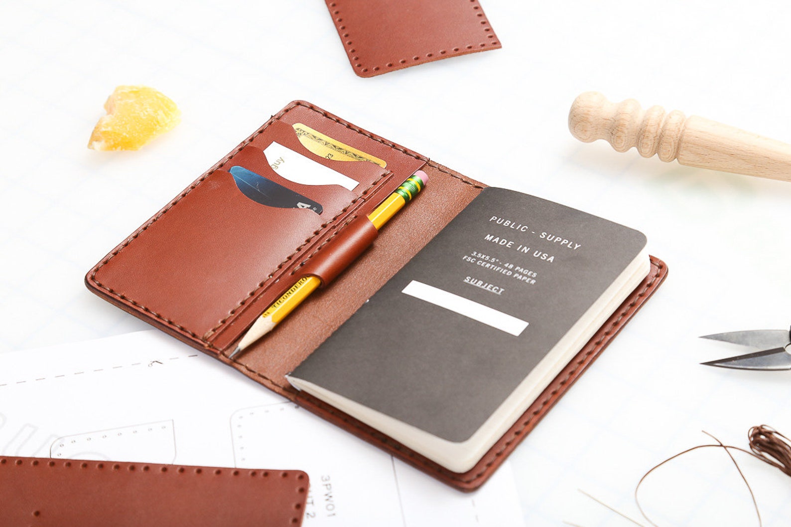 Small Journal Cover Leather Pattern, PDF Template - Etsy