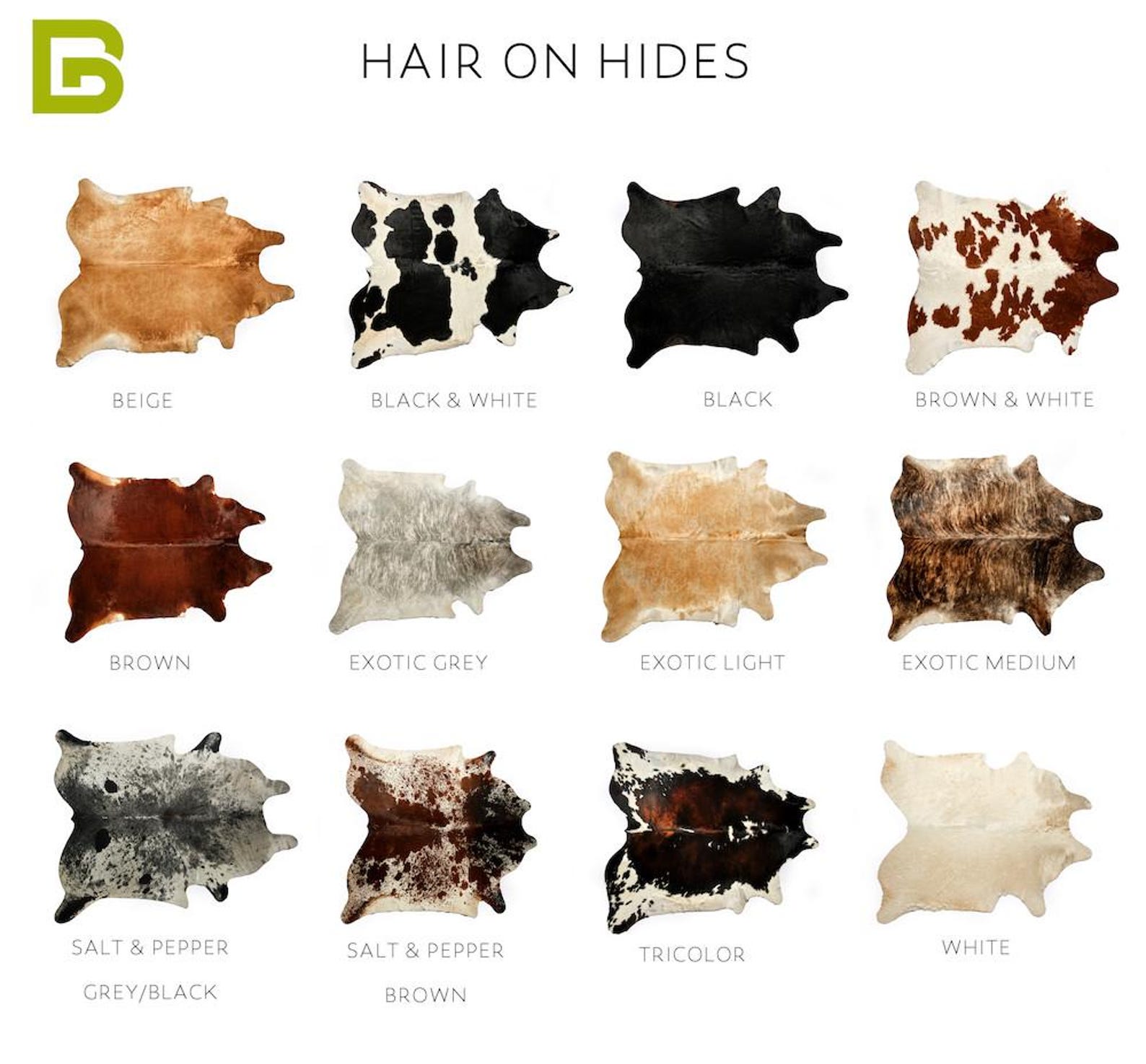 Hair on Hide Leather, Cowhide, Black & White - Etsy