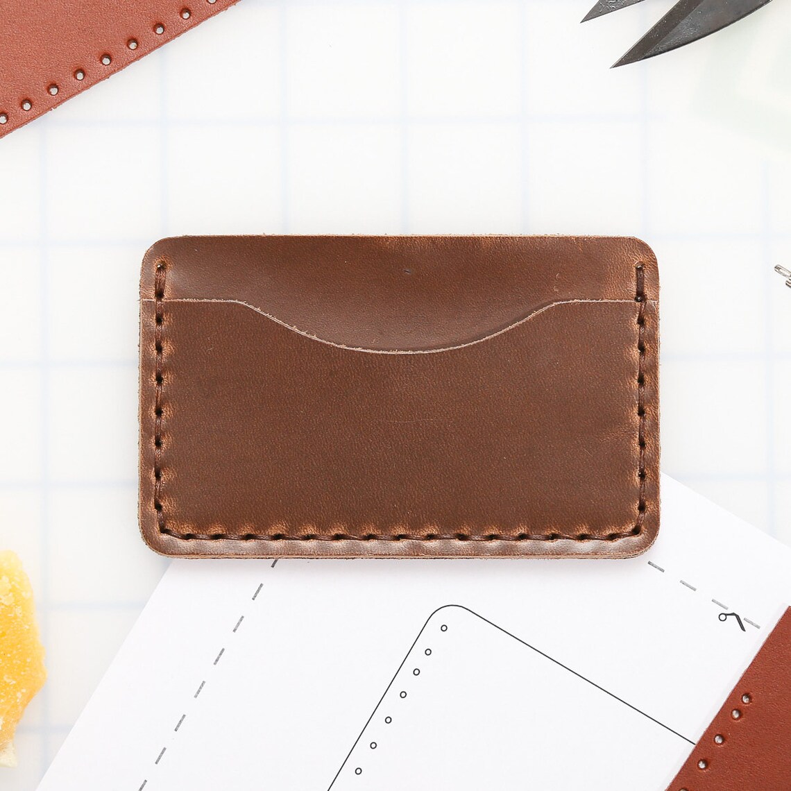 3-pocket Wallet Leather Pattern, PDF Template - Etsy