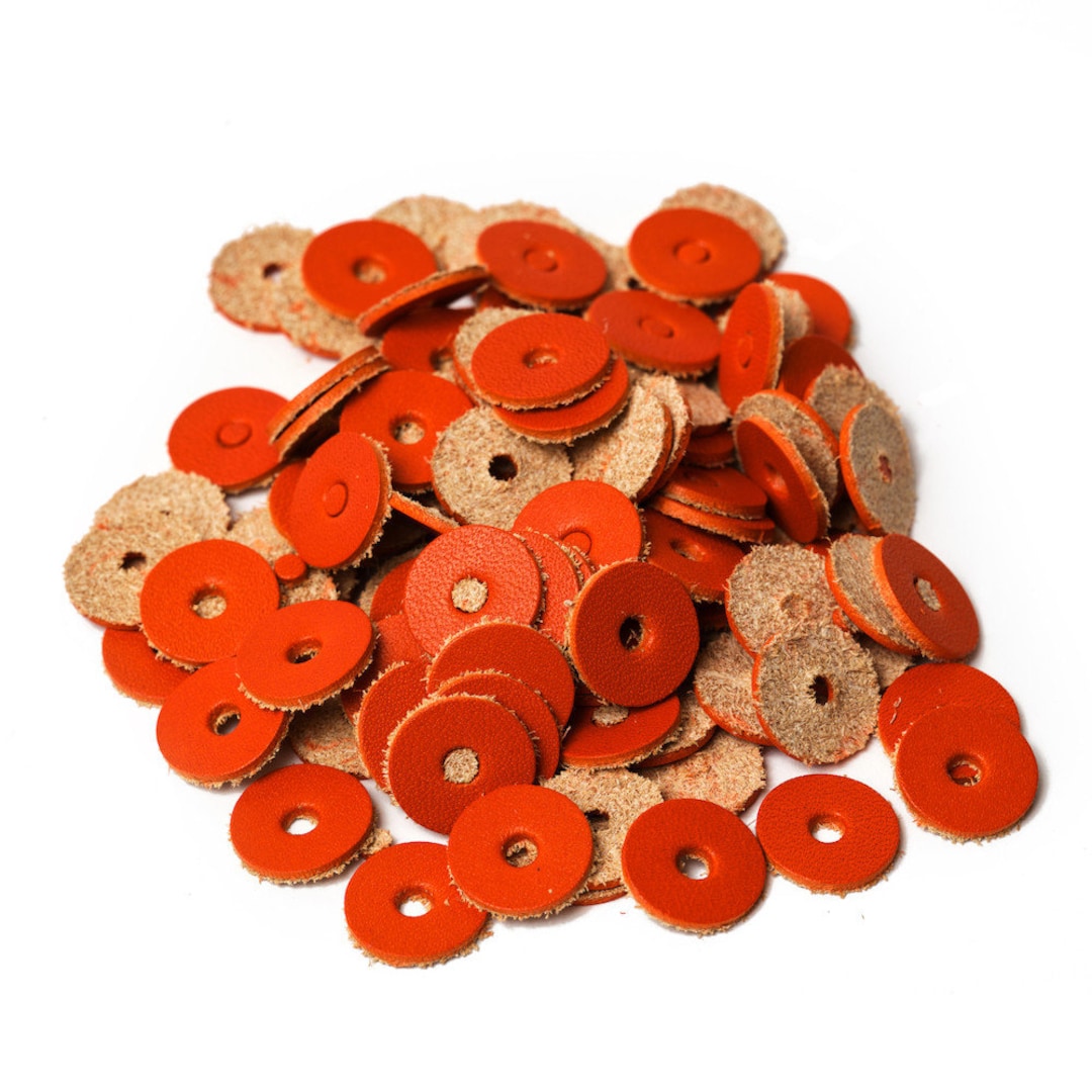 Wickett & Craig English Bridle Leather Washers, Carrot, 100 Pieces - Etsy