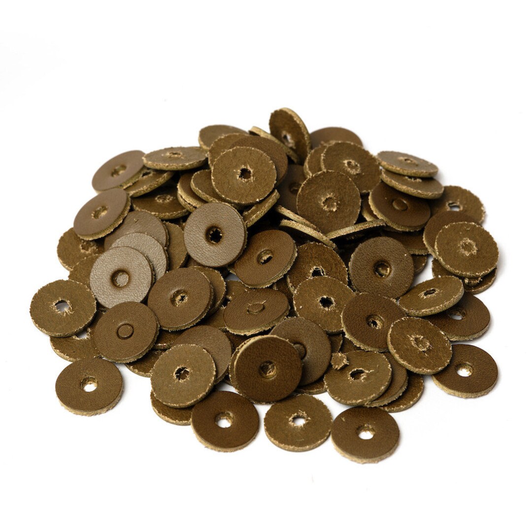 Wickett & Craig English Bridle Leather Washers, Olive, 100 Pieces - Etsy