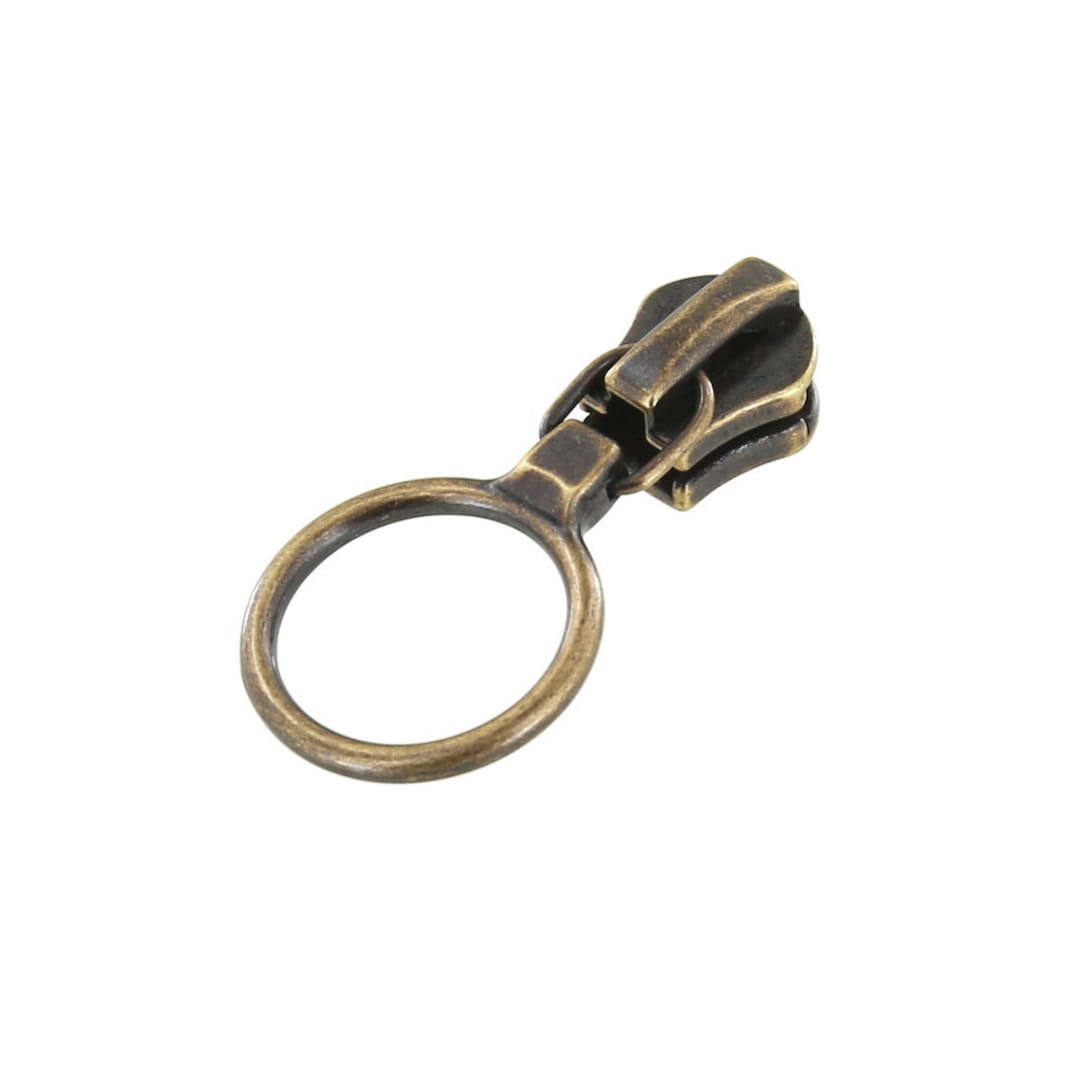 Riri Ring Zipper Pull, Antique Brass, Multiple Sizes - Etsy