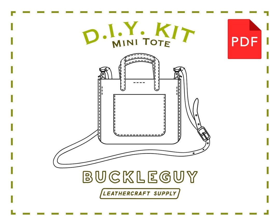 Mini Tote Bag Leather Pattern, PDF Template - Etsy