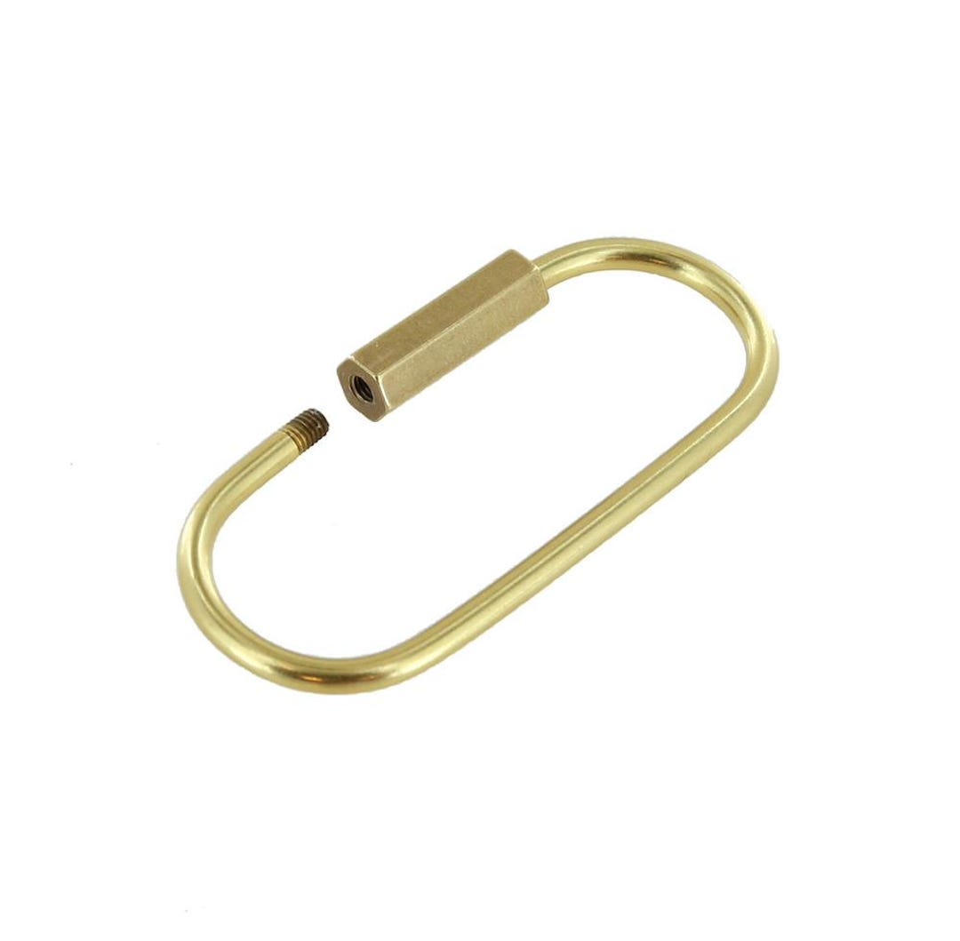 C5206 2-1/4" Natural Brass, Oval Key Ring W/ Spring, Solid Brass-ll - Etsy