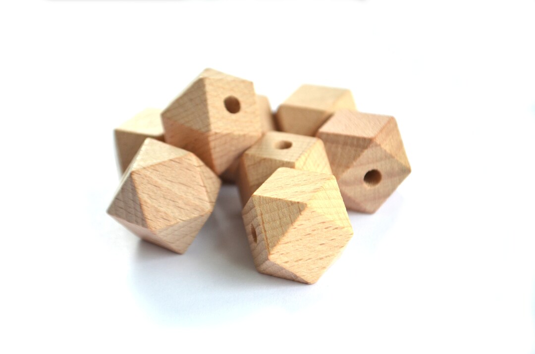 20mm, Unpainted Beech Hexagon Beads, Unfinished Natural Wooden Beads - Etsy