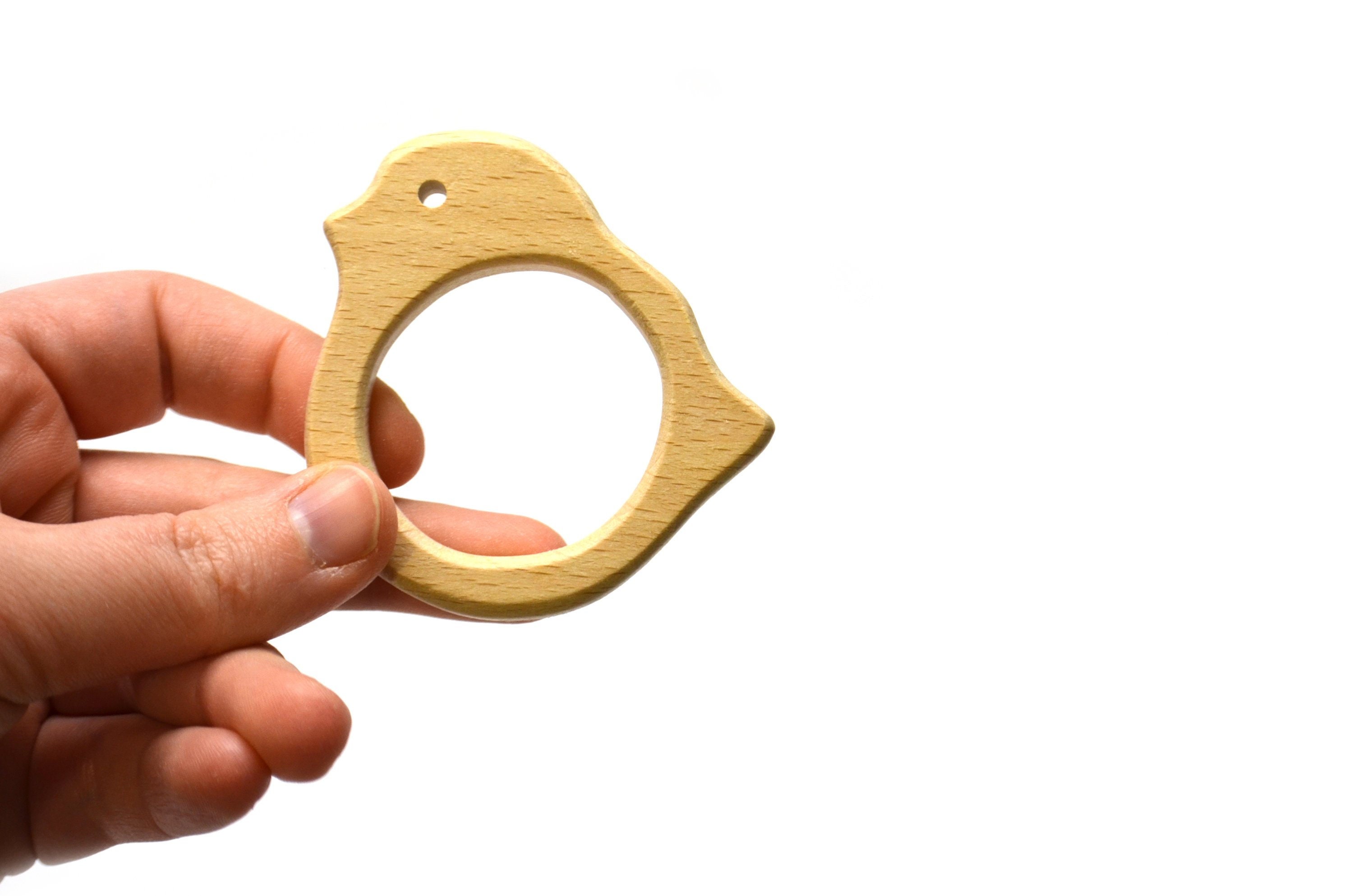 Wooden Teether Bird, Teething Toy, Wooden Shape for Mobile in a Baby ...