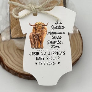 Highland Cow Baby Shower Favors | Our Greatest Adventure { Tags ONLY or ...