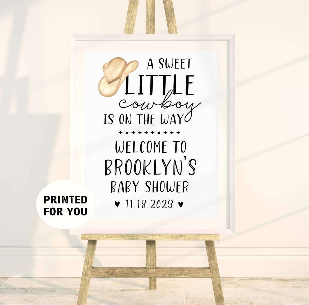 Baby Shower Sign With a Cowboy Theme, Little Cowboy Baby Shower Welcome ...