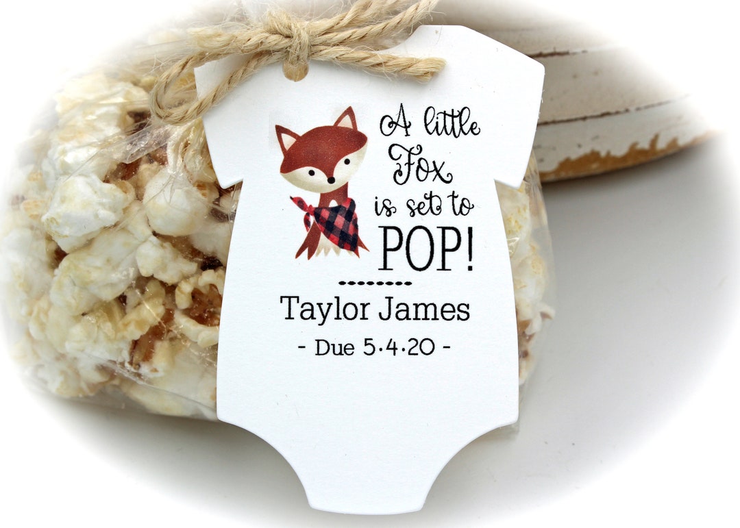 Lumberjack Baby Shower Favor Popcorn Favor | Thanks for Popping by Baby ...